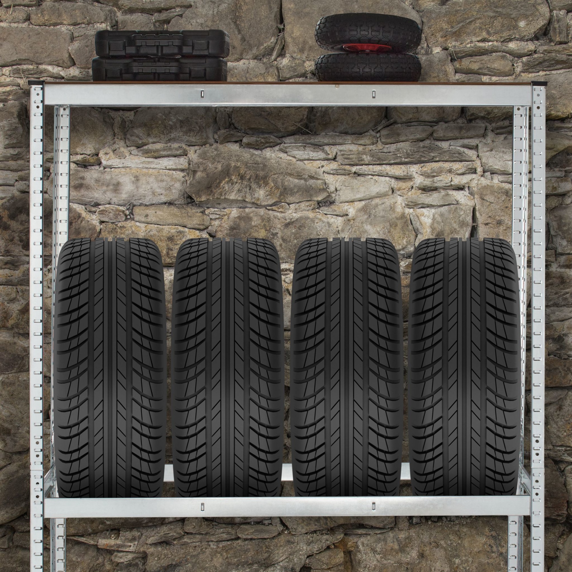Suport depozitare 8 anvelope, dimensiuni 180 x 118 x 40 cm, capacitate ...