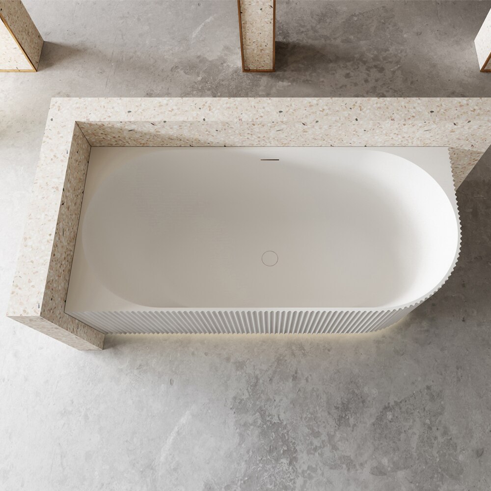 Cada pe colt Andalusia, 150x75x58 cm, alb lucios, colt perete stanga ...