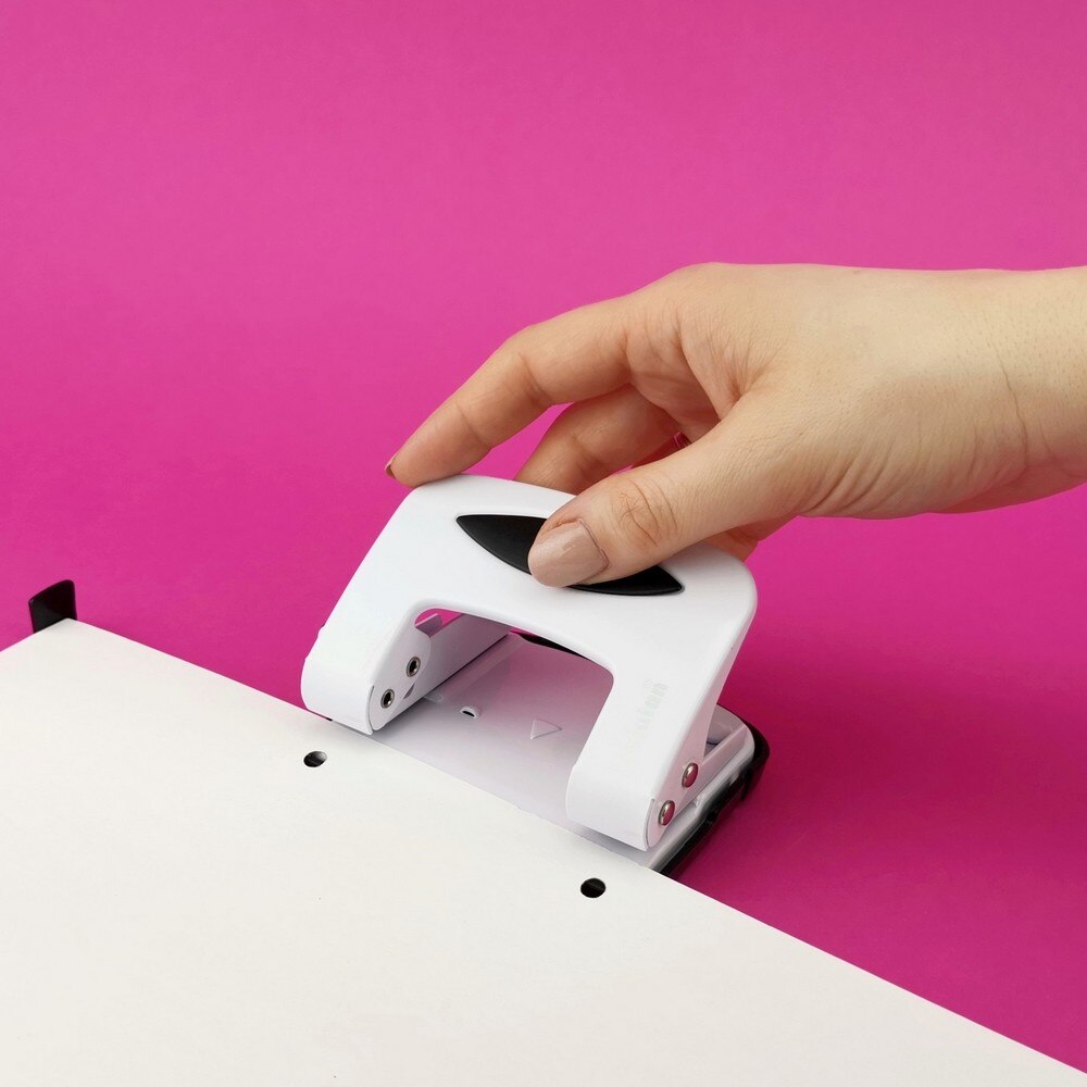 Perforator hartie, Leviatan, 20 coli, 12 mm, Alb - eMAG.ro