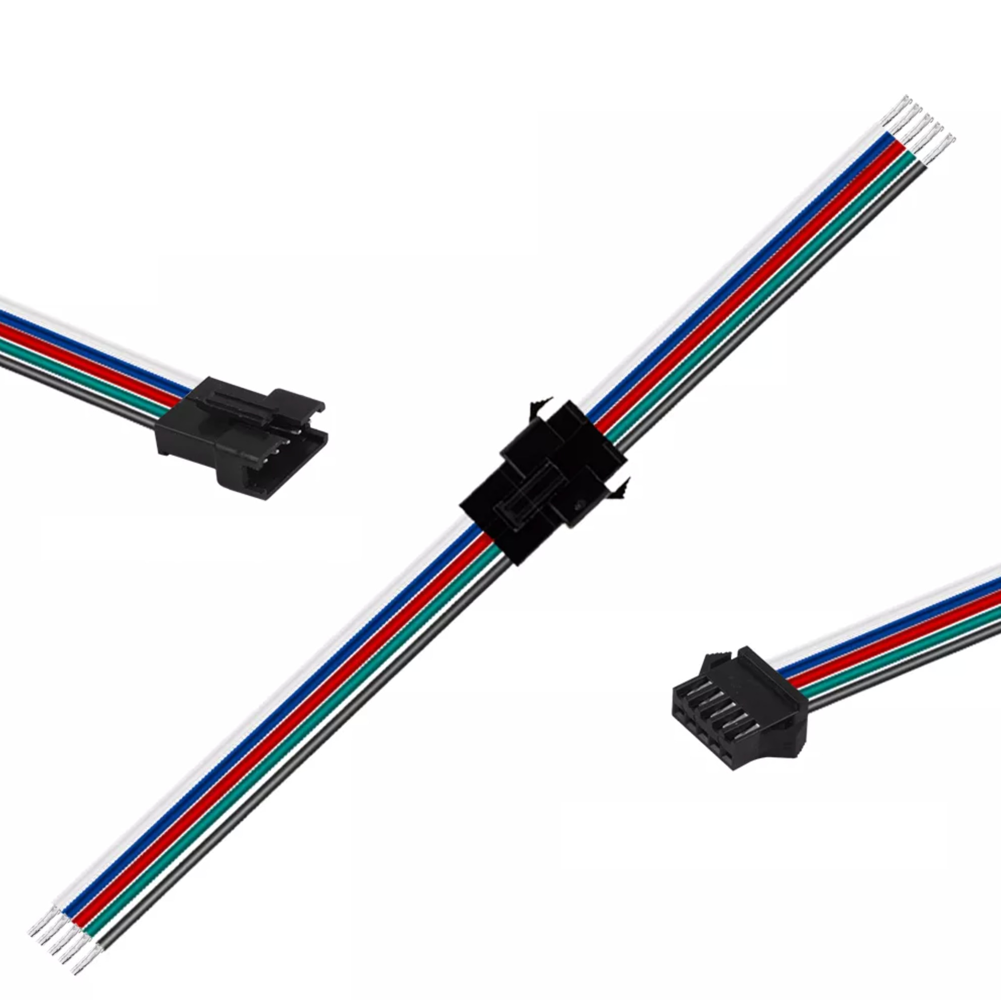 Cablu conector auto cu 5 fire, 5 pini, Mama - Tata, 20 cm, Multicolor ...