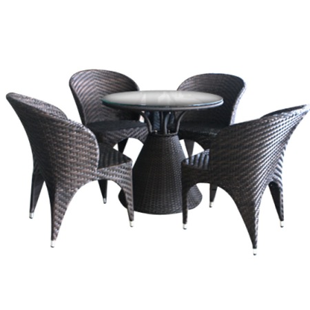 Set SALERNO mobila terasa/gradina din ratan 5 piese masa rotunda si 4 ...