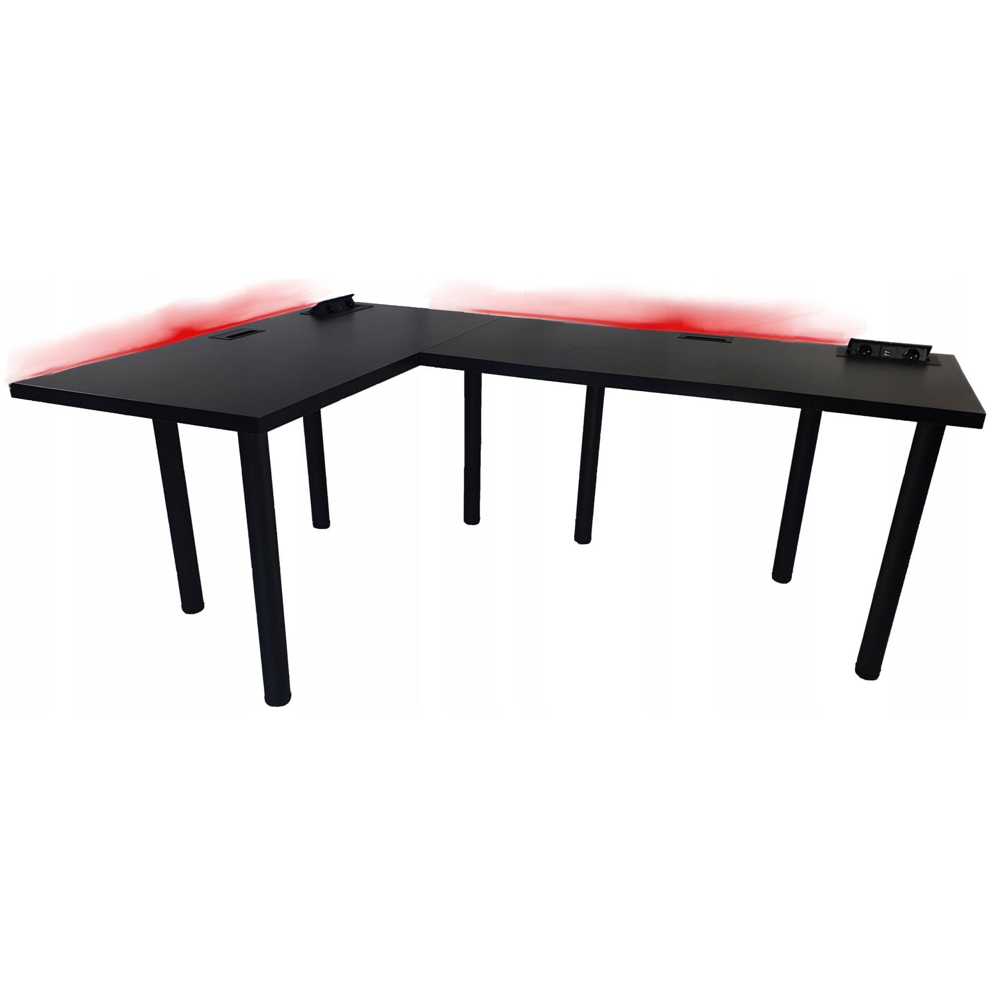 Birou gaming, 155002794, banda LED cu telecomanda, picioare reglabile ...