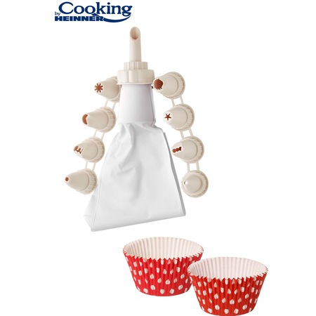 Set ornare prajituri Cooking by Heinner, pos 400ml, 8 duiuri, set 180 ...