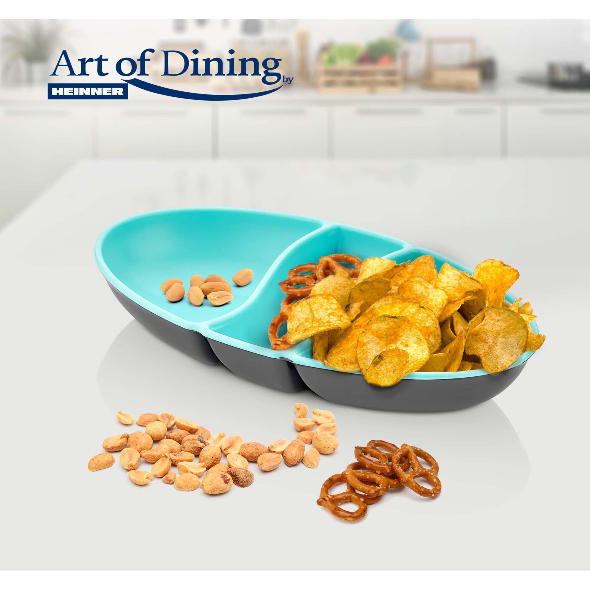 Set 2 tavi aperitiv Art of dining by Heinner cu 3 compartimente, 25 ...