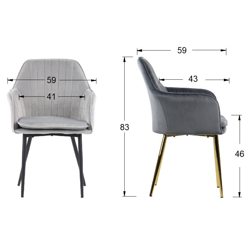 Scaun pentru living CN-9020, Casa si restaurant, Metal/Stofa, Cadru ...