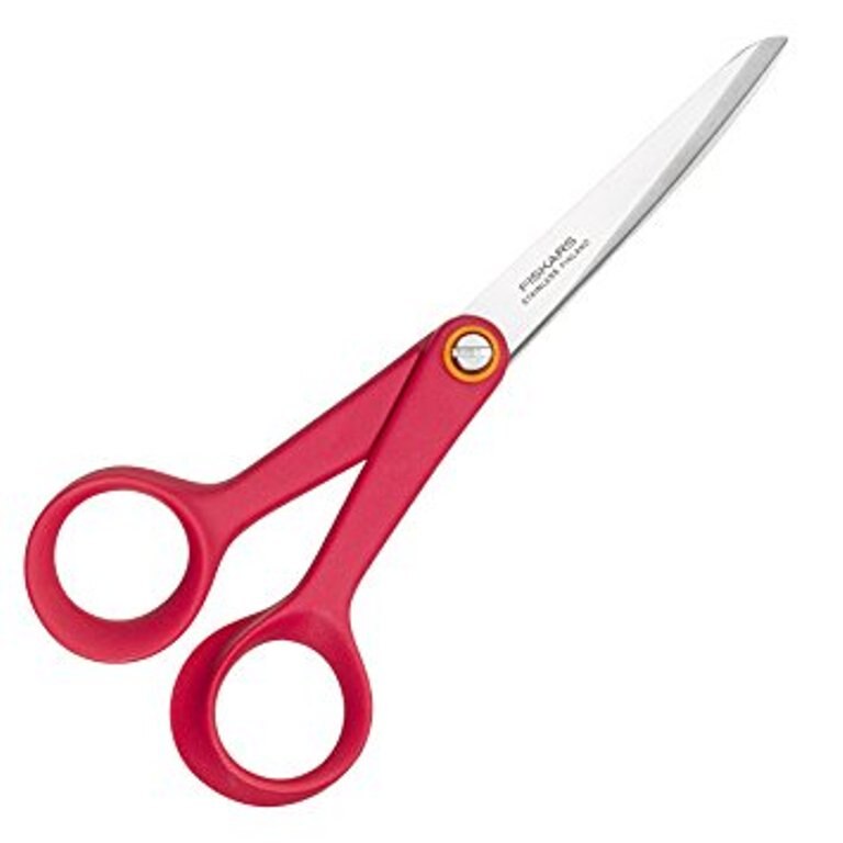 Foarfece universal, Fiskars, 17 cm, Inox, Rosu - eMAG.ro