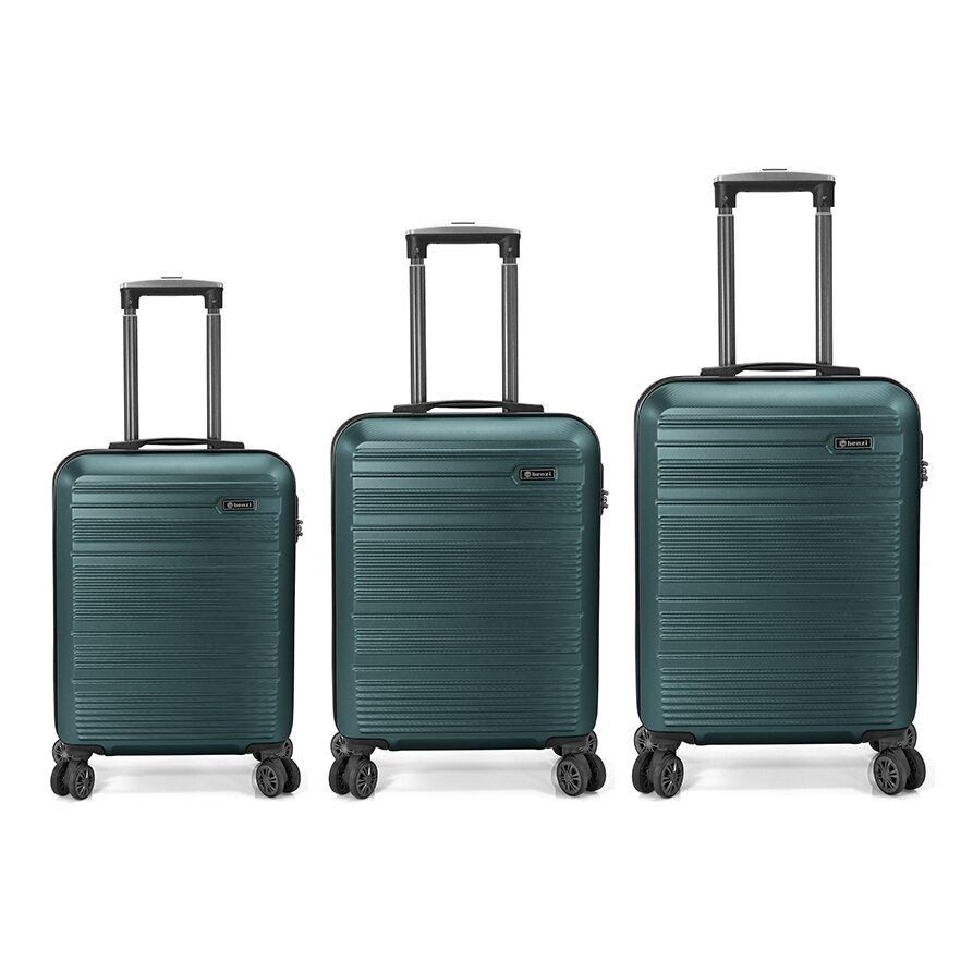 Set Trolere, ABS, 4 Roti Duble, Benzi, BZ 5622 - 3 Piese, Verde - eMAG.ro