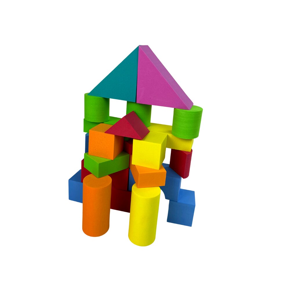Cuburi de constructie pentru copii, Lean Toys, Spuma, 41 elemente, 31 x ...
