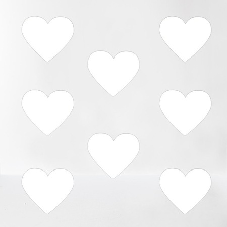 Sticker decorativ perete, Inimi, alb, 24 bucati, 10.5x9 cm - eMAG.ro