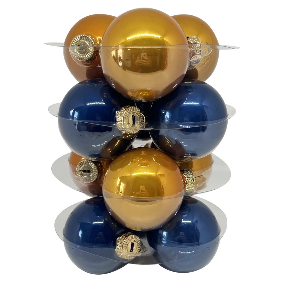 Set glob de sticla Cool Luxury albastru-auriu 12*6cm - eMAG.ro