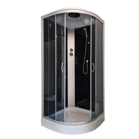 Cabina dus 90x90cm Inchisa cu geamuri fumurii, cadita joasa, capac si ...