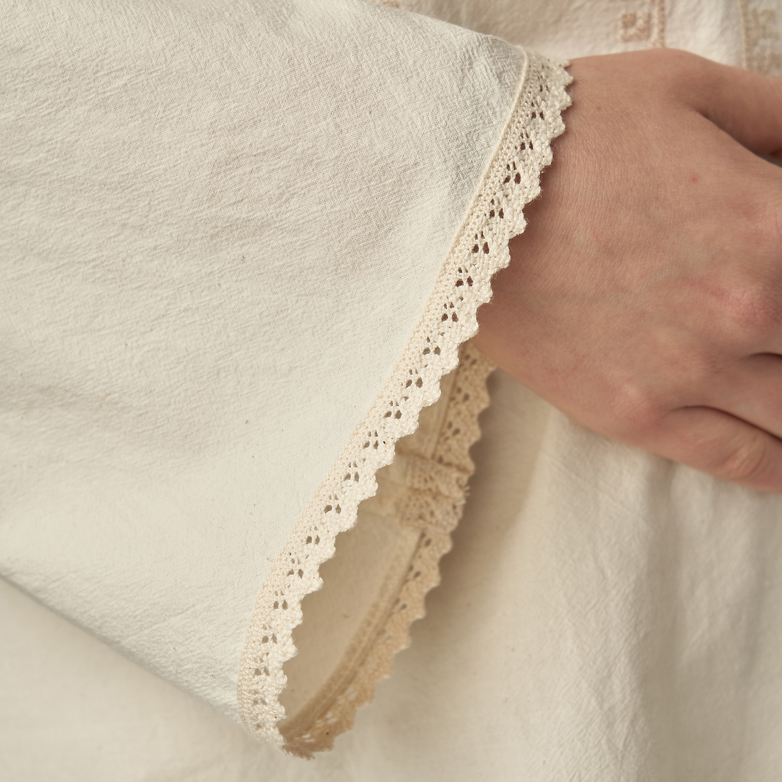 Ie traditionala simpla, din panza topita de bumbac 100%, bej, L, cu ...