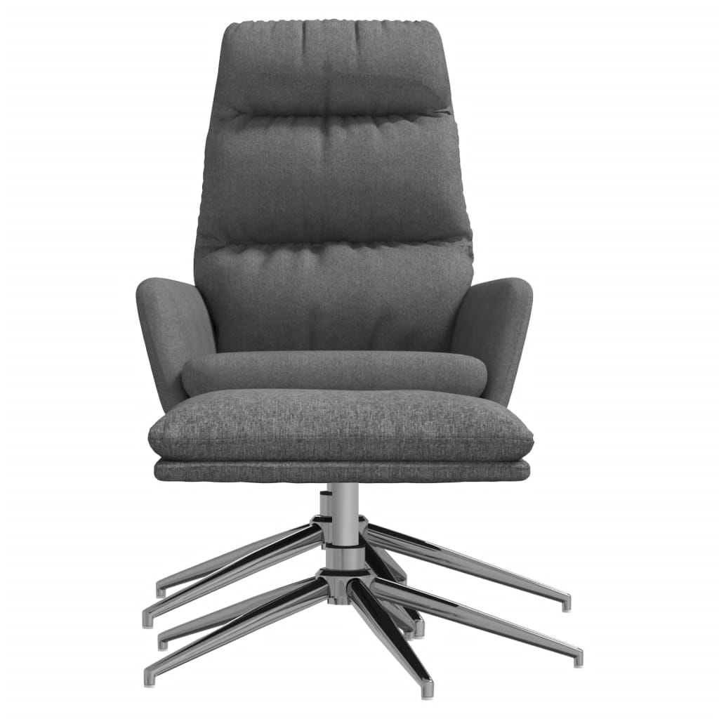 Scaun de relaxare cu taburet vidaXL, gri deschis, textil, 70 x 77 x 98 ...
