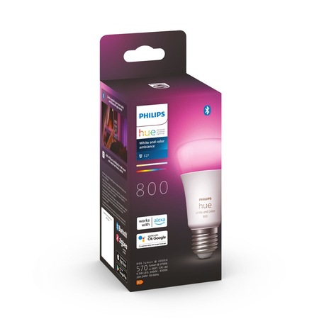 Bec LED RGB inteligent Philips Hue, Bluetooth, Zigbee, A60, E27, 6.5W ...