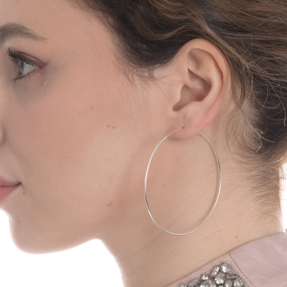 Cercei Argint 925-Cercuri Clasice 60 mm - eMAG.ro