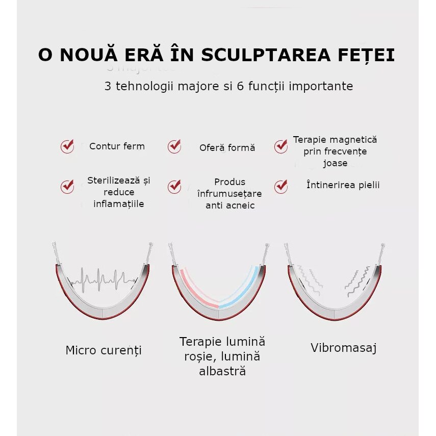 Aparat multifunctional, V model, subtierea fetei, lifting, vibromasaj ...