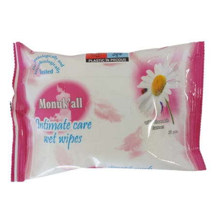 Servetele Umede pentru igiena intima Monuk'all, 20buc/pachet - eMAG.ro