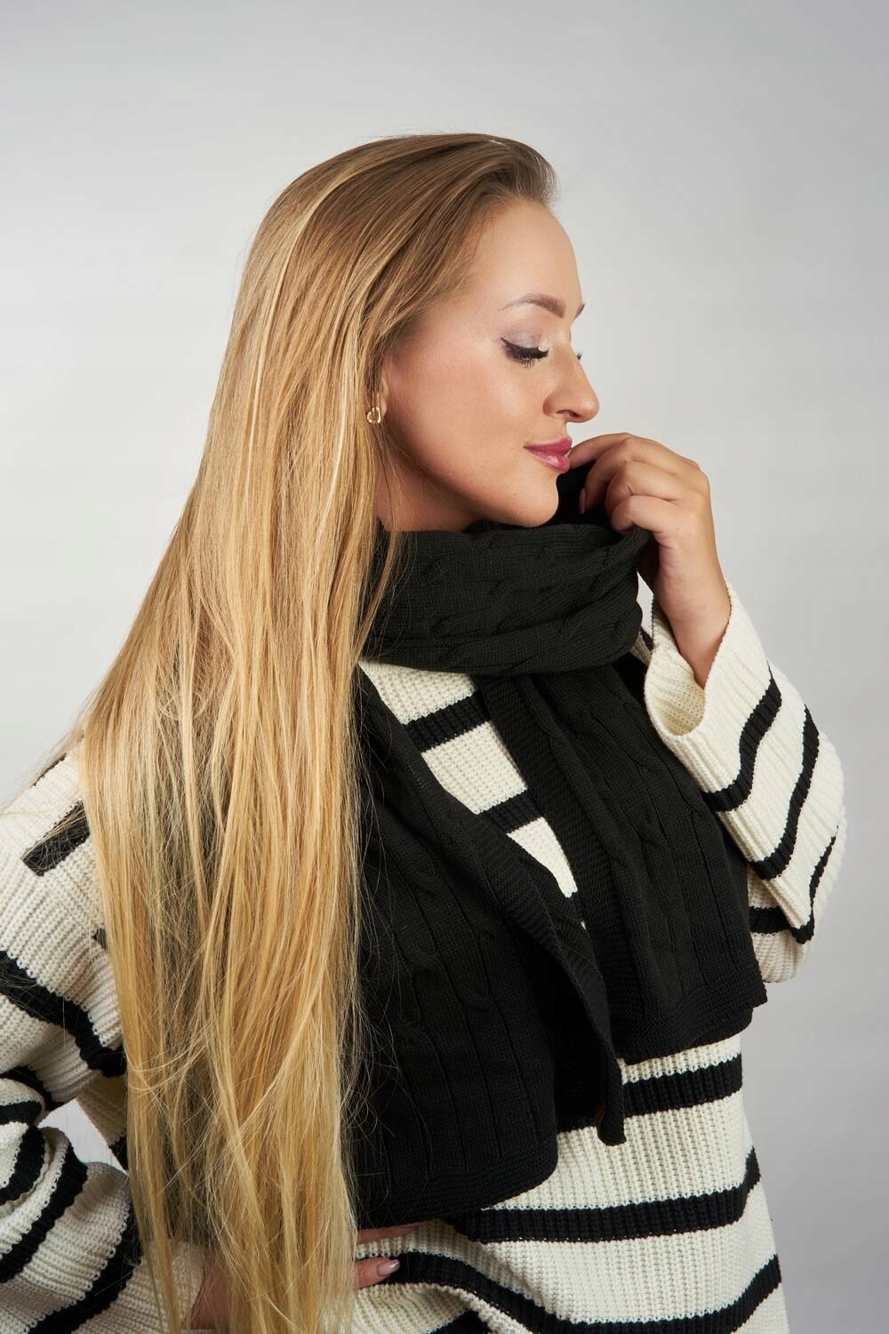Set caciula cu fular dama Brodrene, Acril, Negru - eMAG.ro