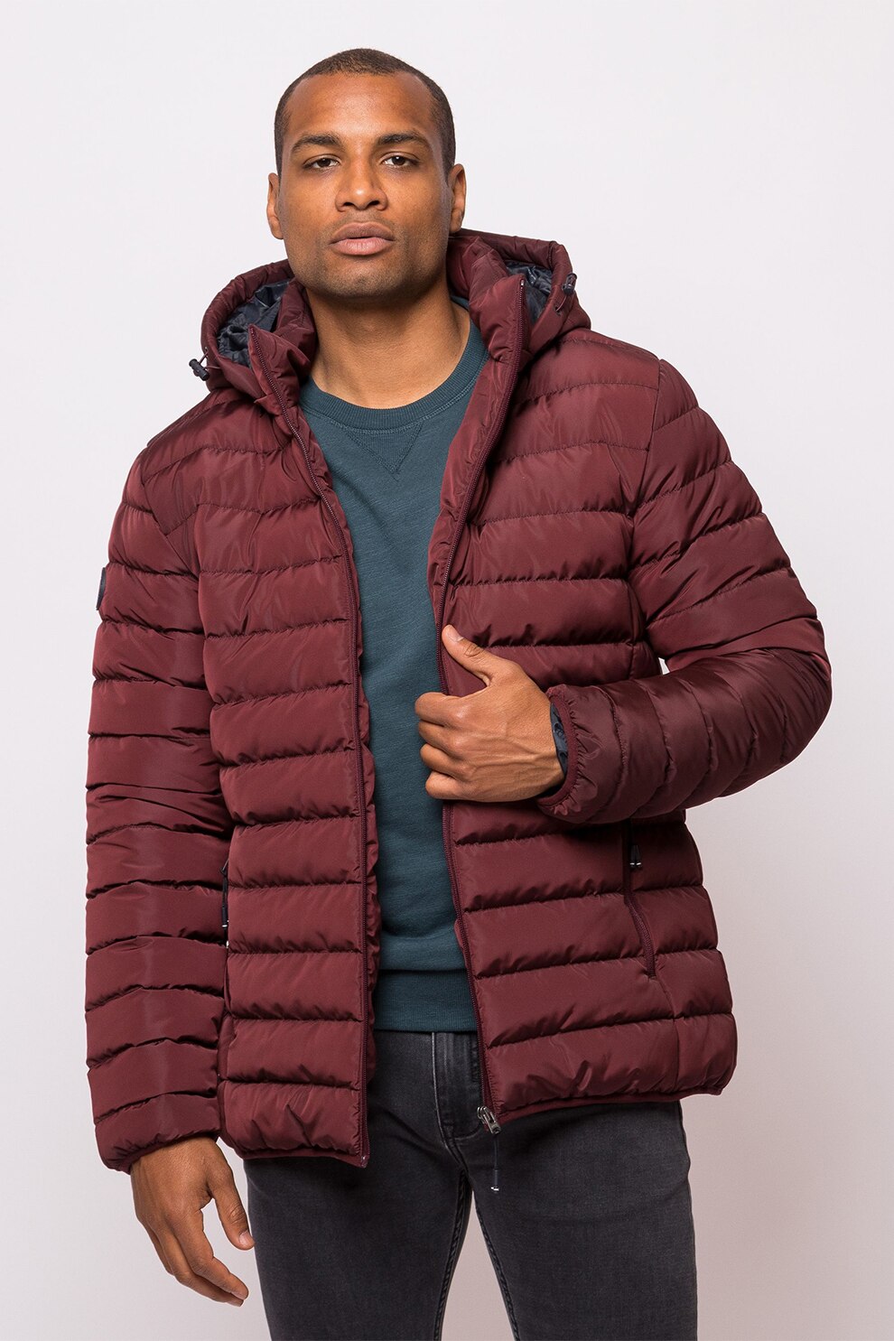 Heavy Tools, Geaca scurta cu aspect matlasat Nack, Visiniu, L - eMAG.ro