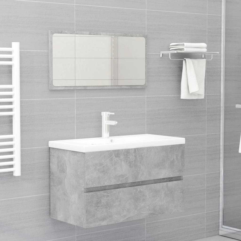 Set mobilier de baie, 2 piese, gri beton, PAL, Pentru baie 804885 - eMAG.ro