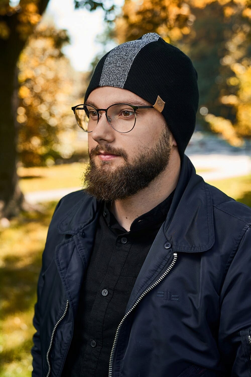 Caciula de iarna pentru barbati, Brodrene, Acril, 56-60 cm, Negru/Gri ...