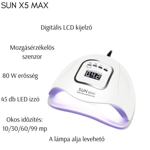 Sun X5 Max UV/LED лампа за нокти с усторйство бяла - eMAG.bg