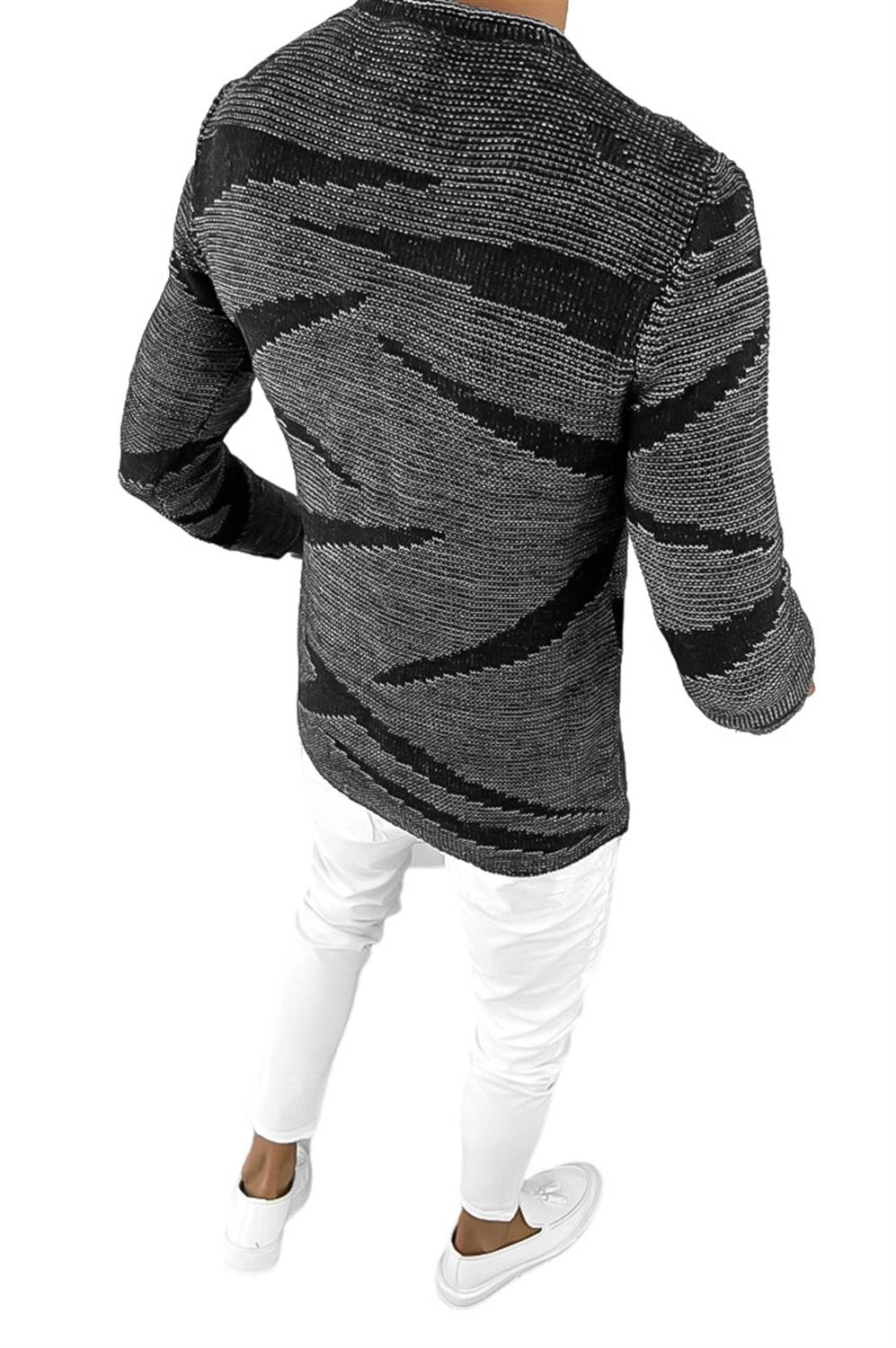 Pulover barbati, deHaine, casual, T3617, gri, S INTL - eMAG.ro