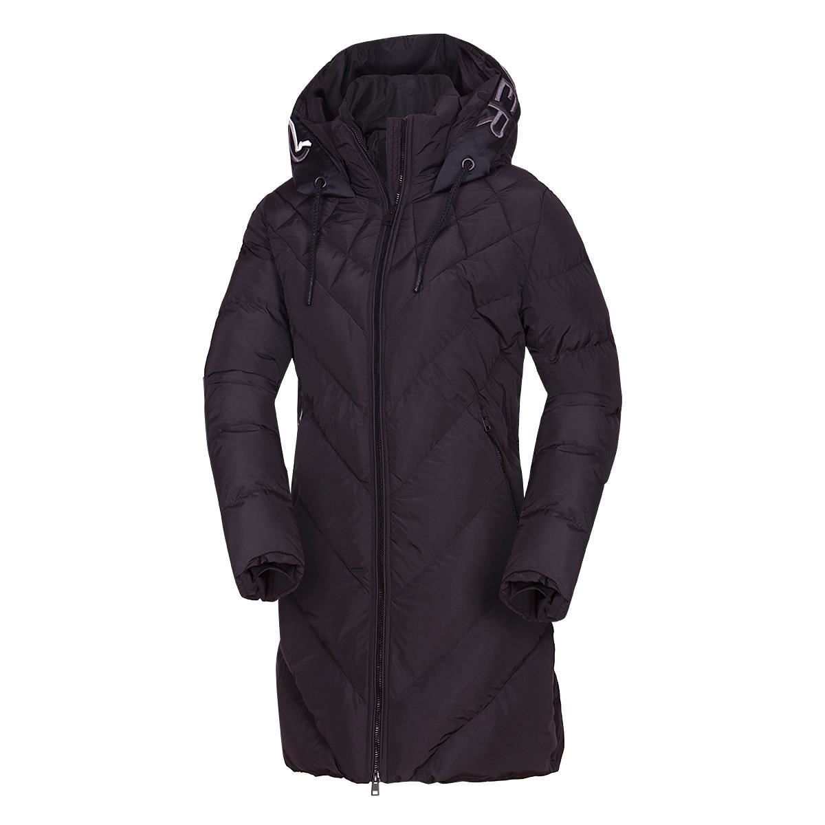 Geaca sport femei lunga cu izolatie termica si gluga supradimensionata ...