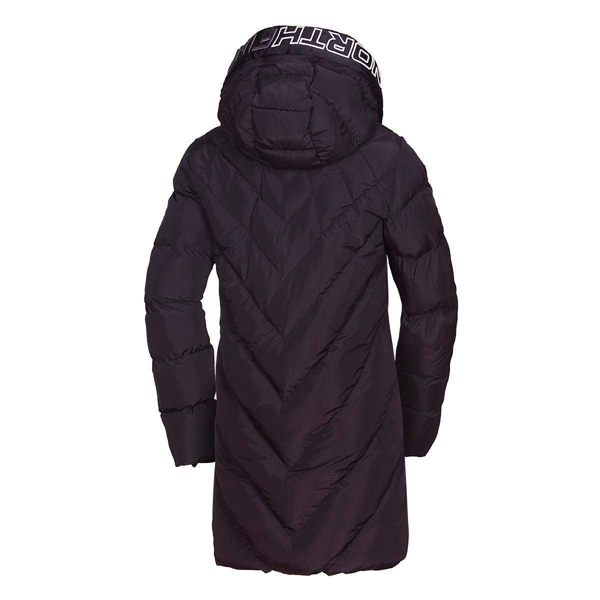 Geaca sport femei lunga cu izolatie termica si gluga supradimensionata ...