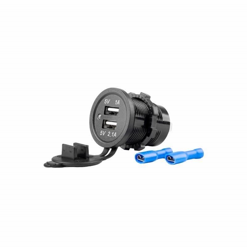 Priza cu 2 USB incarcare rapida, 12-24V, 2.1-1.0A, Led rosu ...