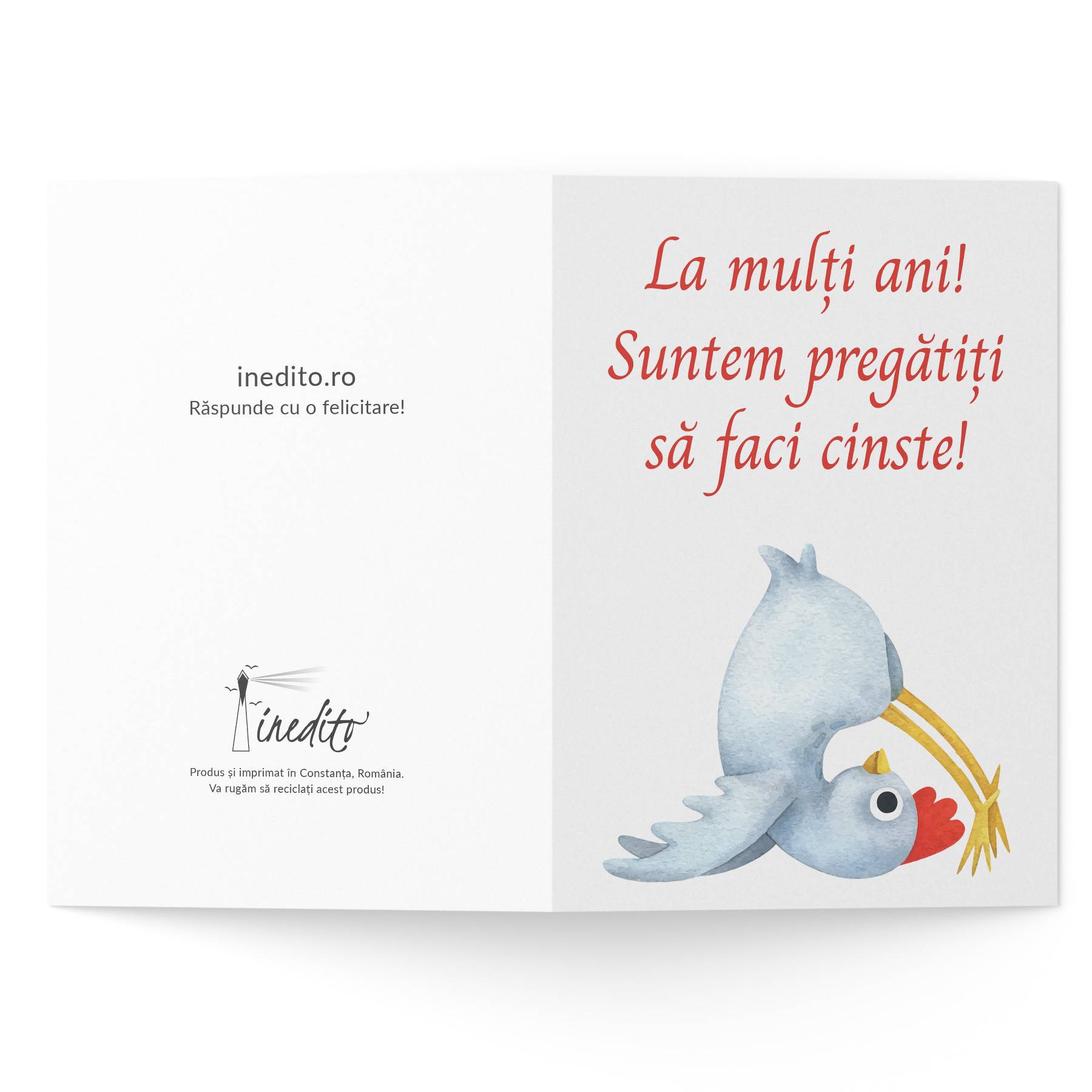 Felicitare 100% reciclata cu plic, hartie texturata premium - pentru zi ...