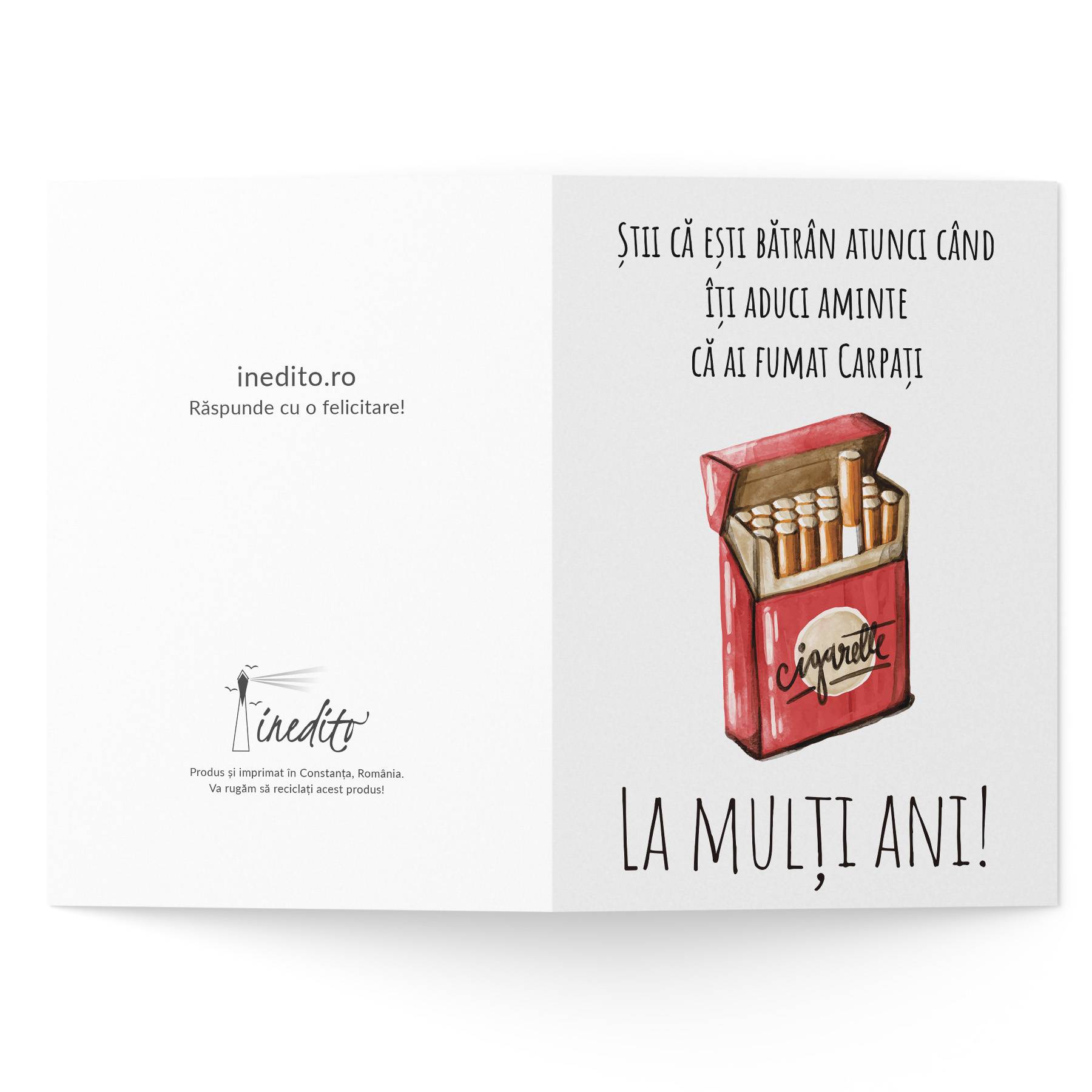 Felicitare 100% reciclata cu plic, hartie texturata premium - zi de ...