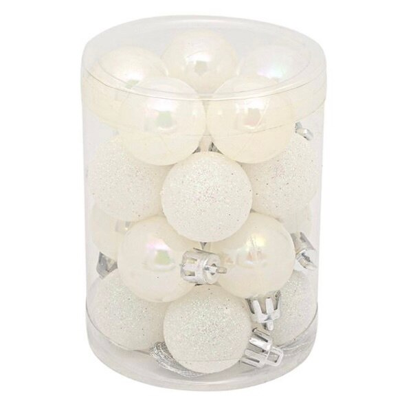Set 20 globulete pentru bradul de Craciun, alb, 3 cm - eMAG.ro