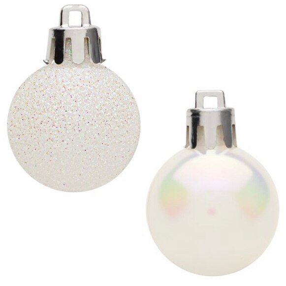 Set 20 globulete pentru bradul de Craciun, alb, 3 cm - eMAG.ro