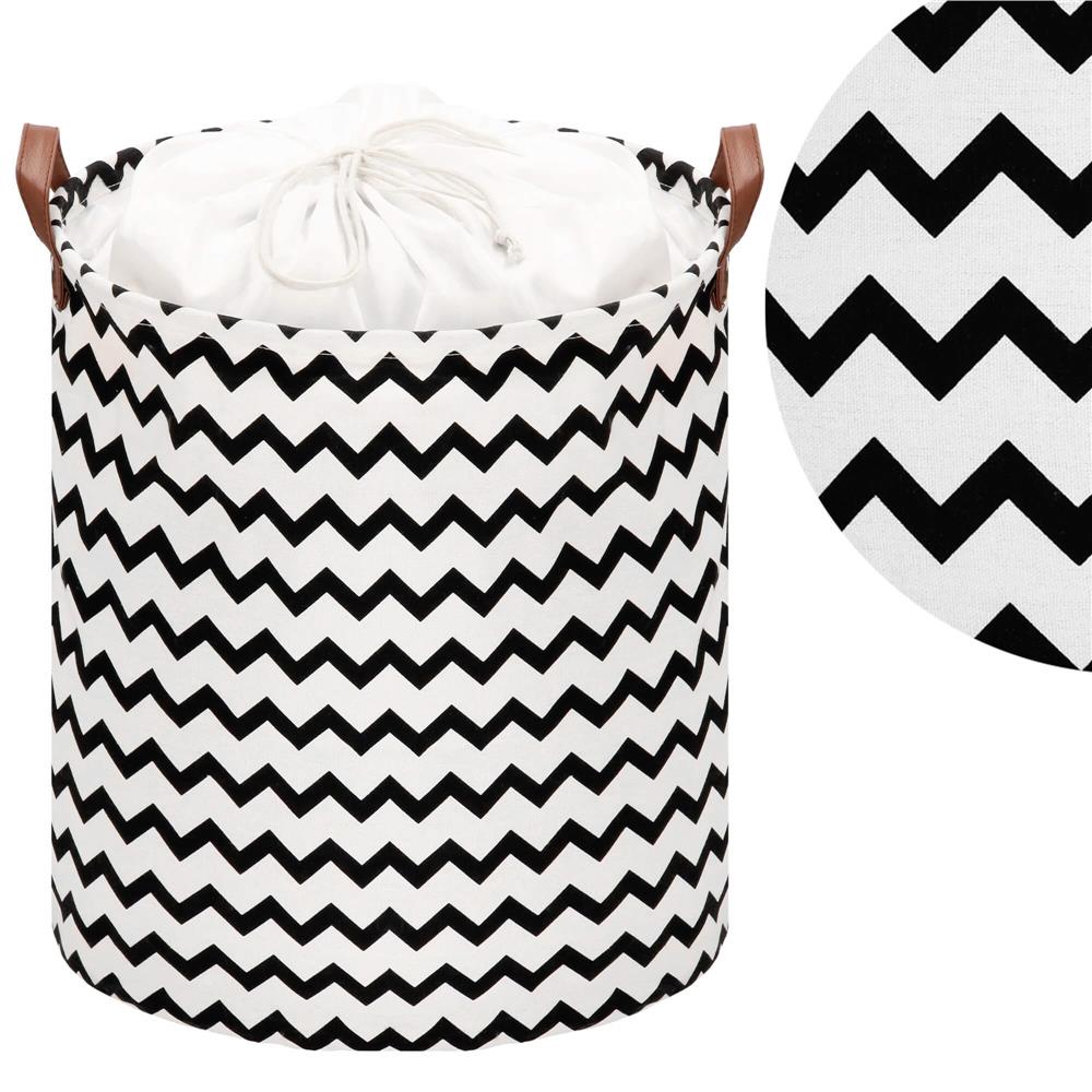 Cos depozitare haine sau jucarii, 45x35cm, bumbac si in, 55 l, zig zag ...