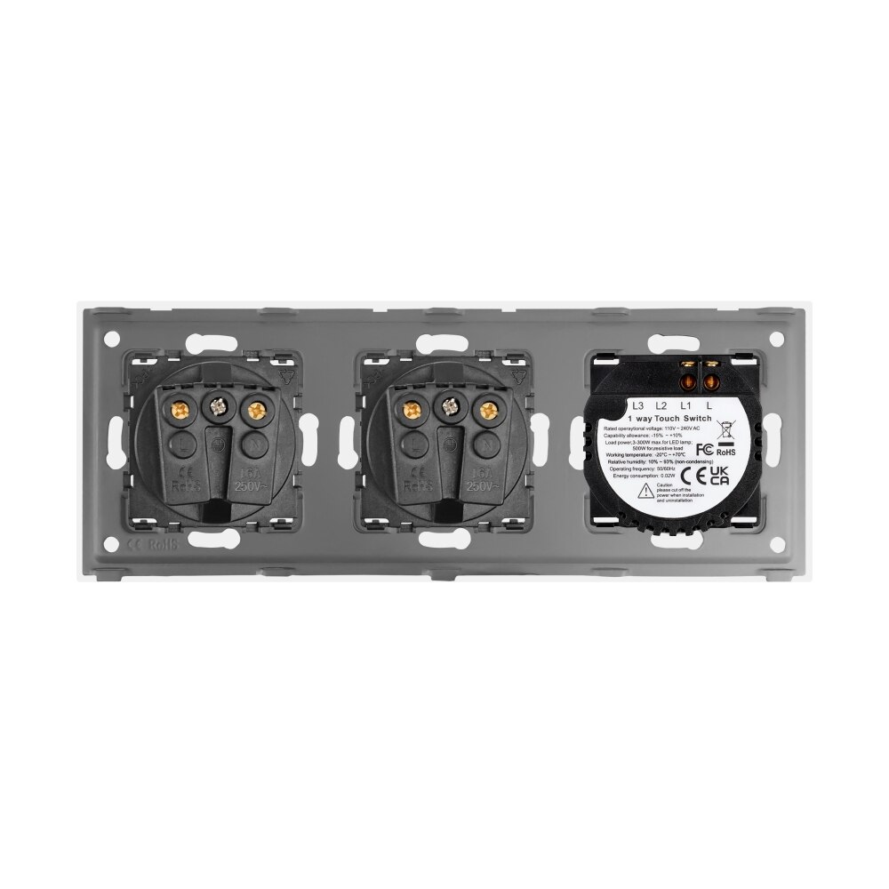 Intrerupator Simplu si 2 Prize cu Rama din Sticla LUXION, Alb - eMAG.ro