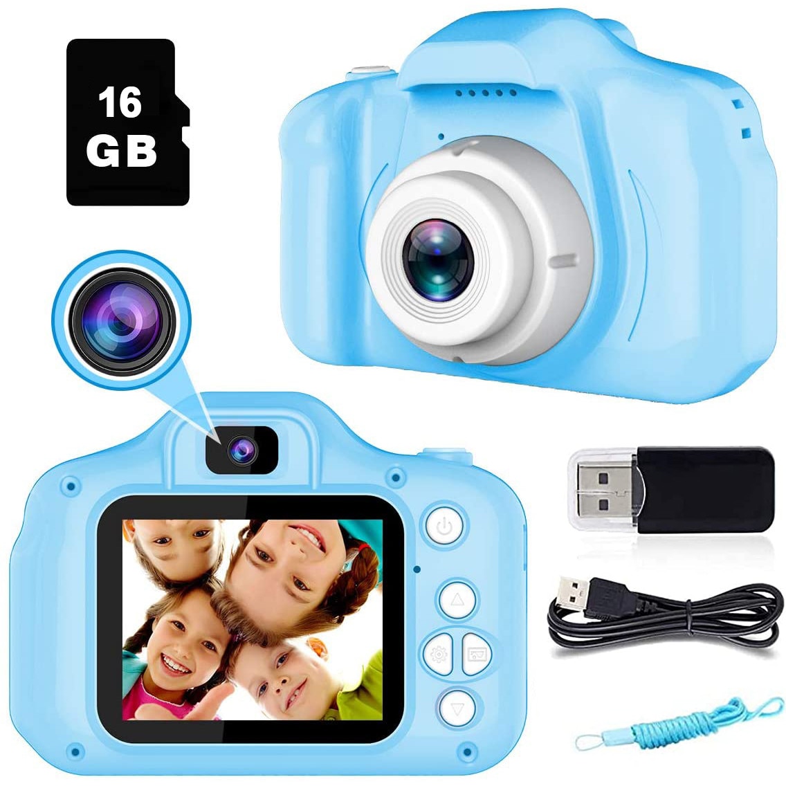 Camera foto digitala pentru copii BYONDSELF® cu card TF de 16G si ...