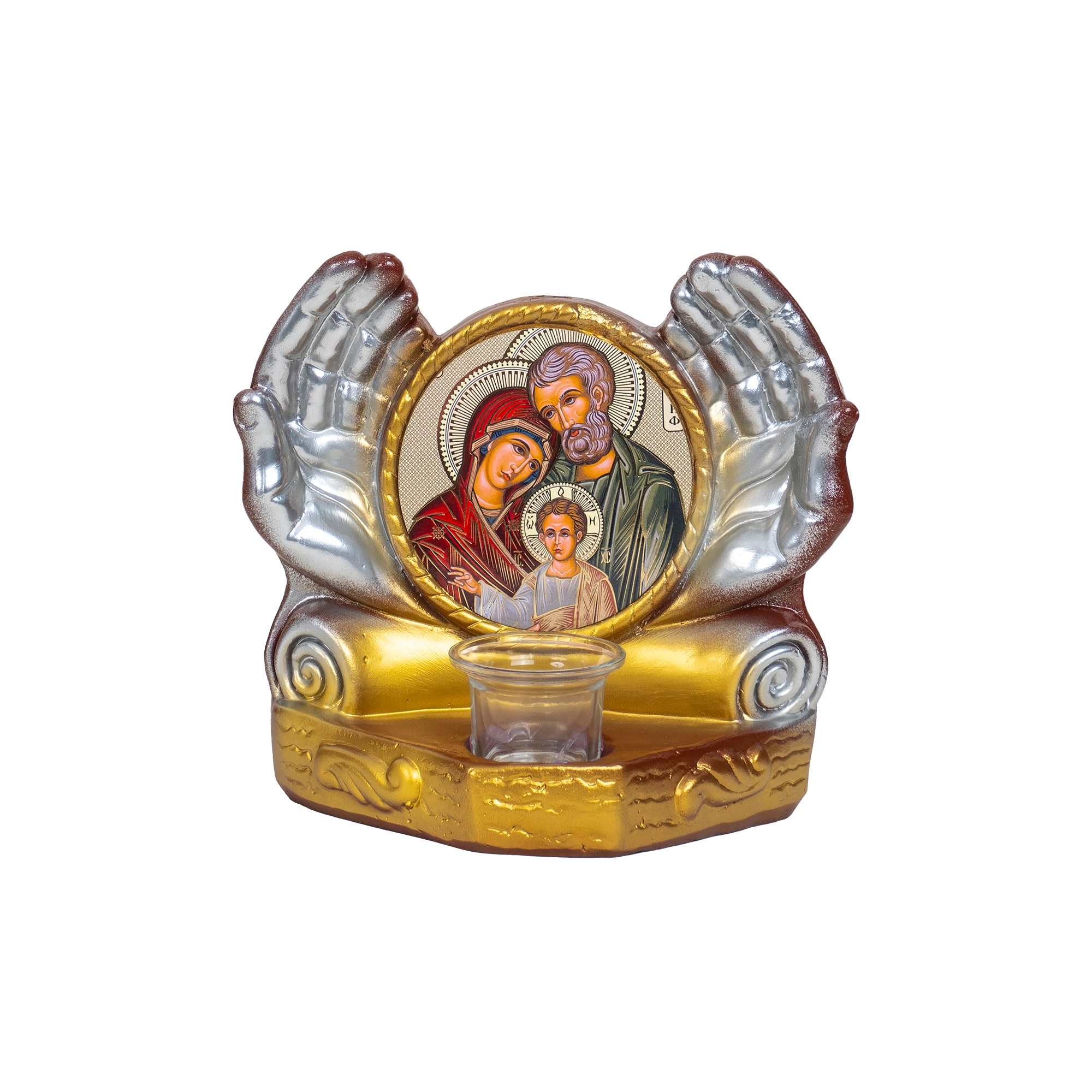 Candela cu doua maini din ipsos 22x10x19 cm / EXT 9913 - eMAG.ro