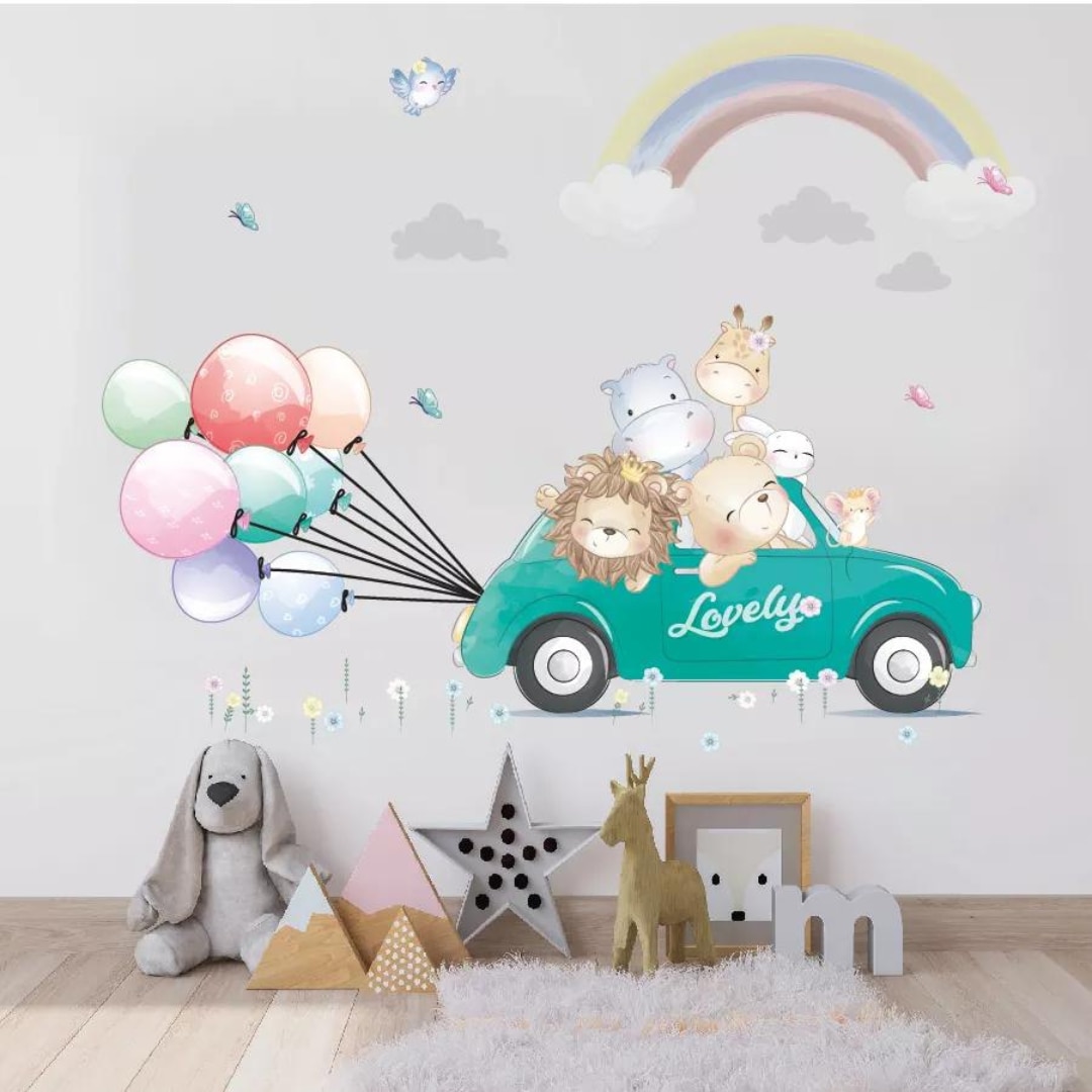 Sticker autocolant pentru perete camera copii, Masina, 180 cm - eMAG.ro