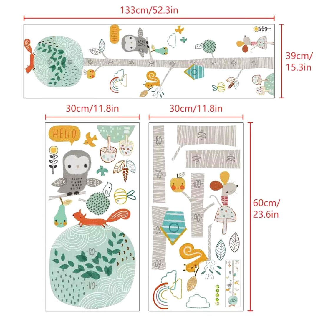 Sticker autocolant metru masurare inaltime copii, animale, 130 cm - eMAG.ro