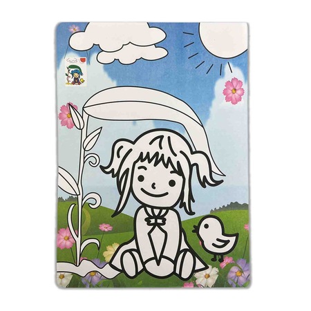 Rajzok színes homokkal, 9 szín, Kislány és csirke - eMAG.hu