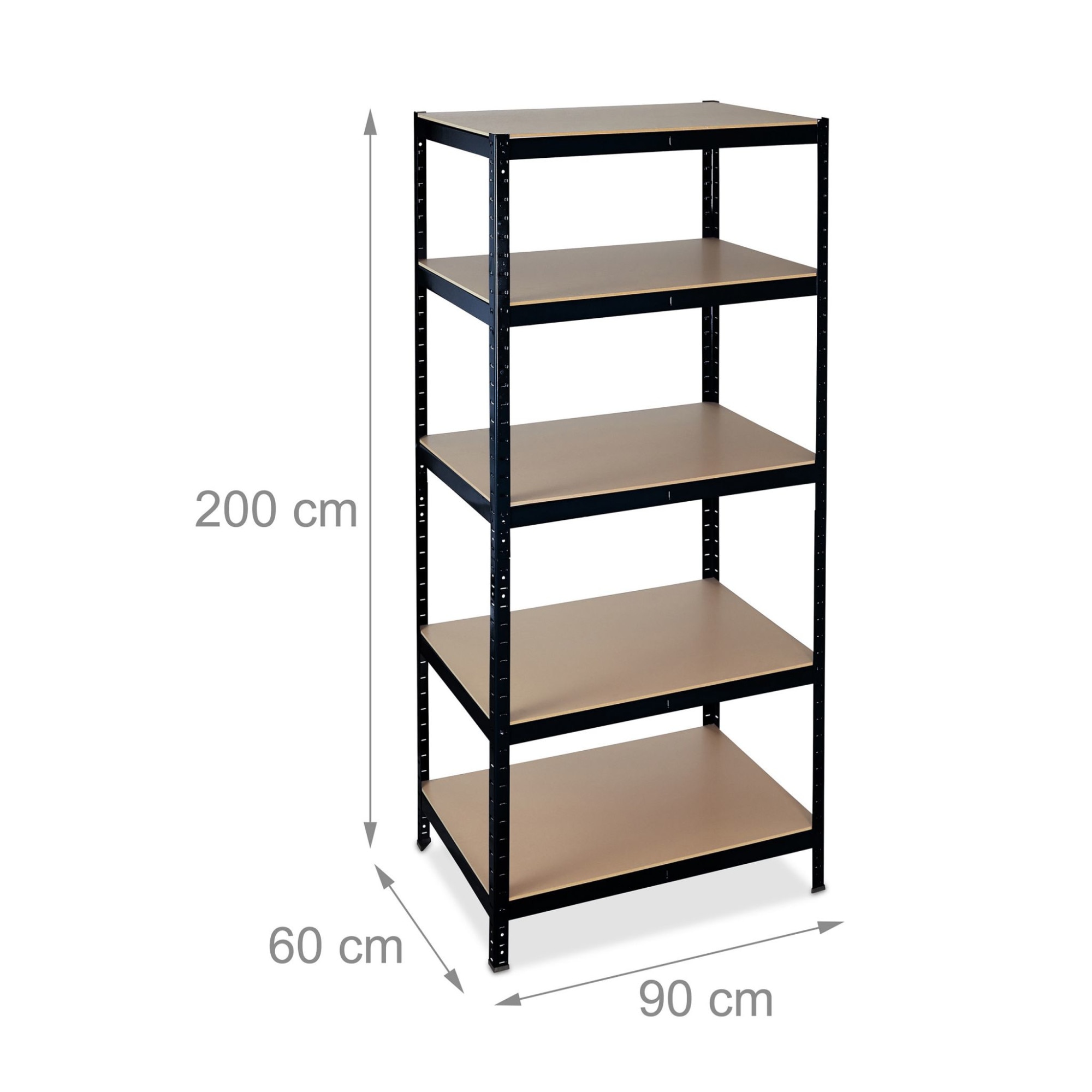 Raft metalic cu 5 polite, dimensiuni 200 x 90 x 60 cm, capacitate ...