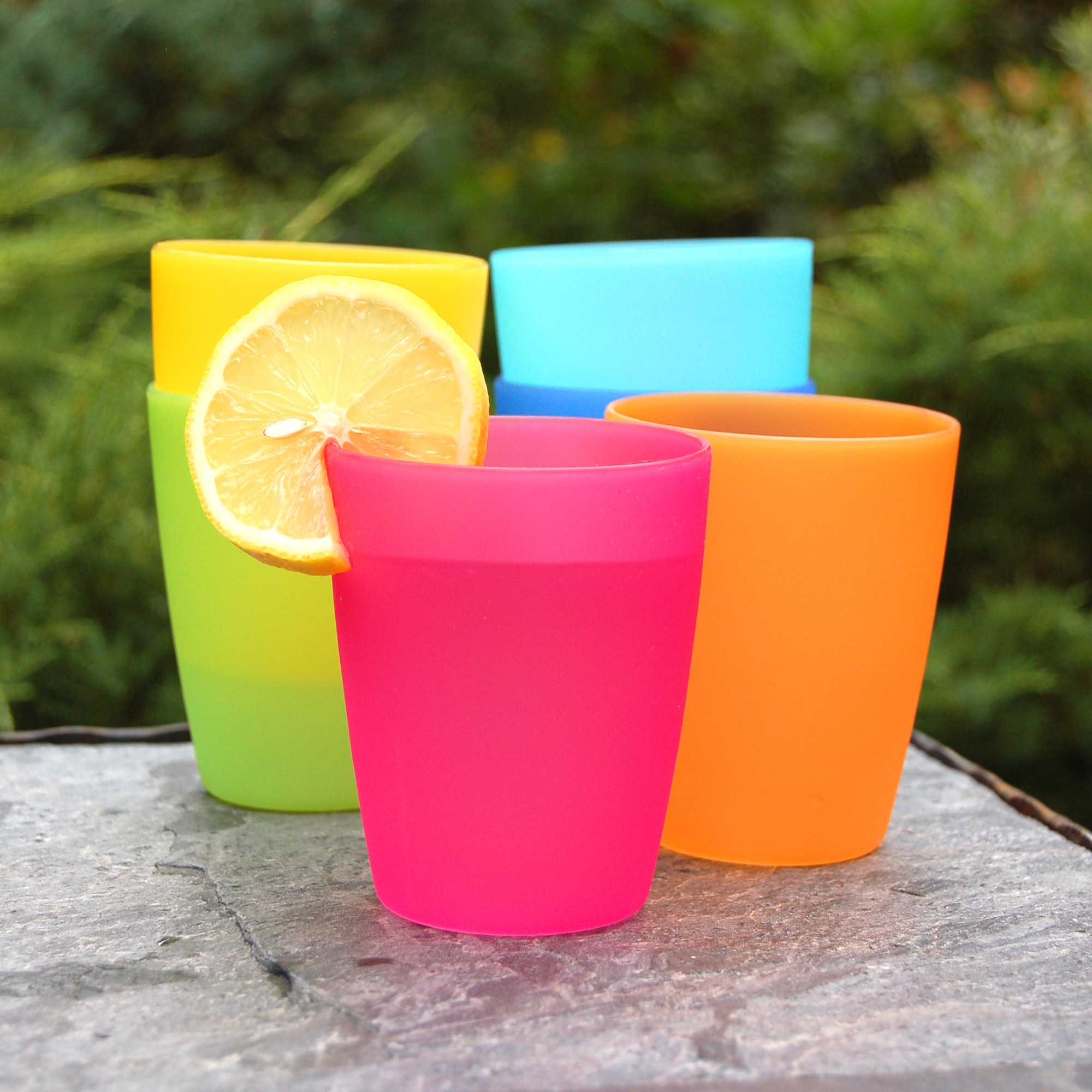 Set 4 Pahare, Sagad, Plastic, 300 ml, Multicolor - eMAG.ro