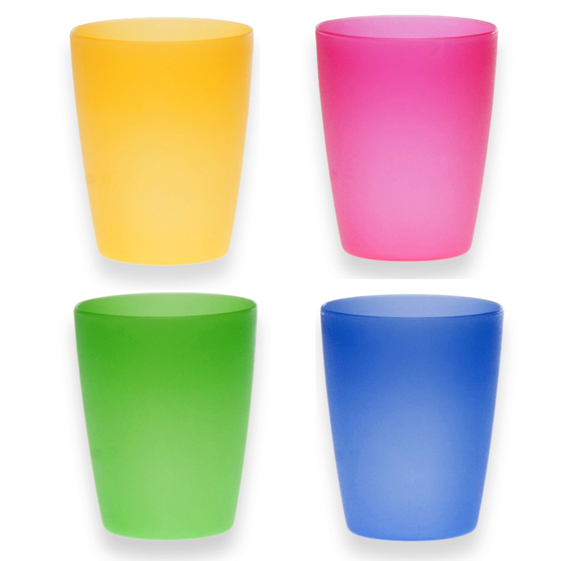 Set 4 Pahare, Sagad, Plastic, 300 ml, Multicolor - eMAG.ro