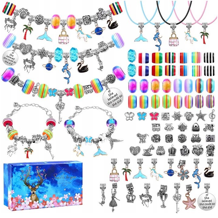 Set Creativ DIY Bratari, 90 buc, 6 ani, Multicolor - eMAG.ro