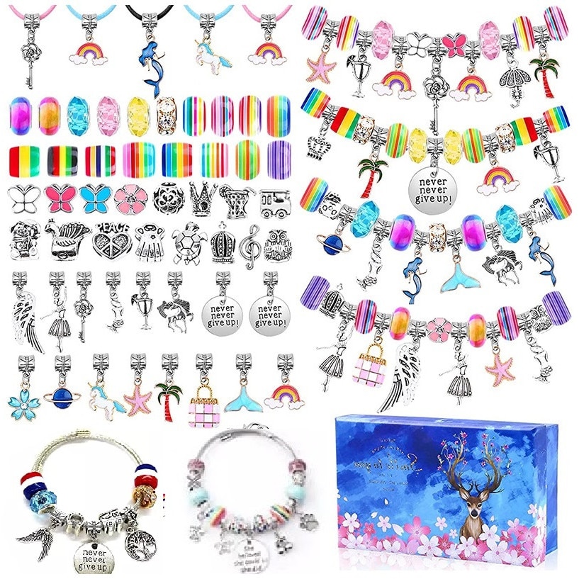 Set Creativ DIY Bratari, 90 buc, 6 ani+, Multicolor - eMAG.ro