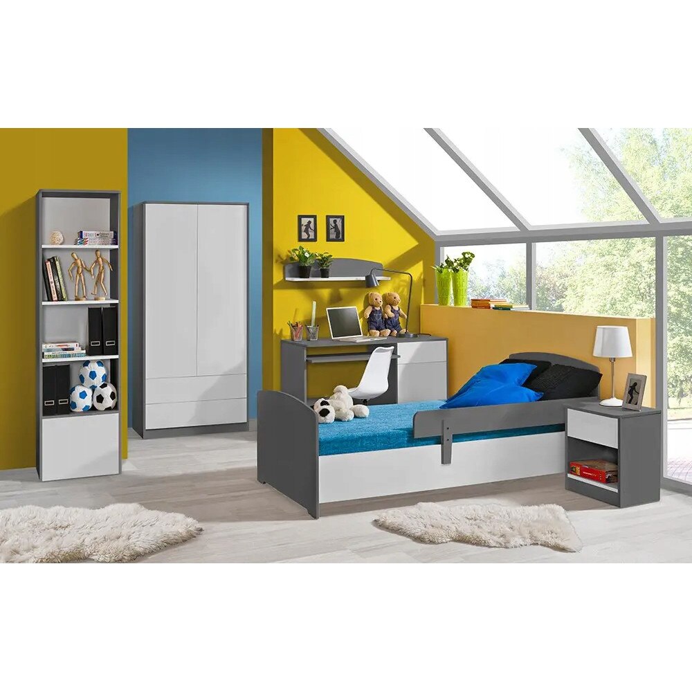 Birou, PAL, 75.5x130x55 cm, Alb/Negru - eMAG.ro