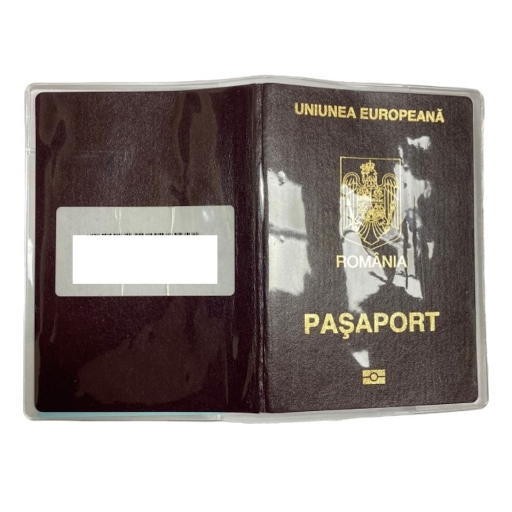 Coperta transparenta pentru pasaport cu buzunare interioare calitate ...