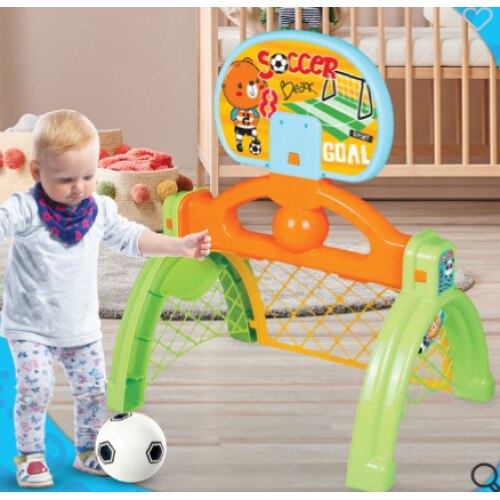 Joc de baschet prescolar si obiectiv 2 in 1 cu 2 mingi - eMAG.ro