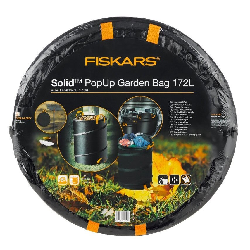 Cos pliabil de gradina, Fiskars, 172 l, Negru - eMAG.ro
